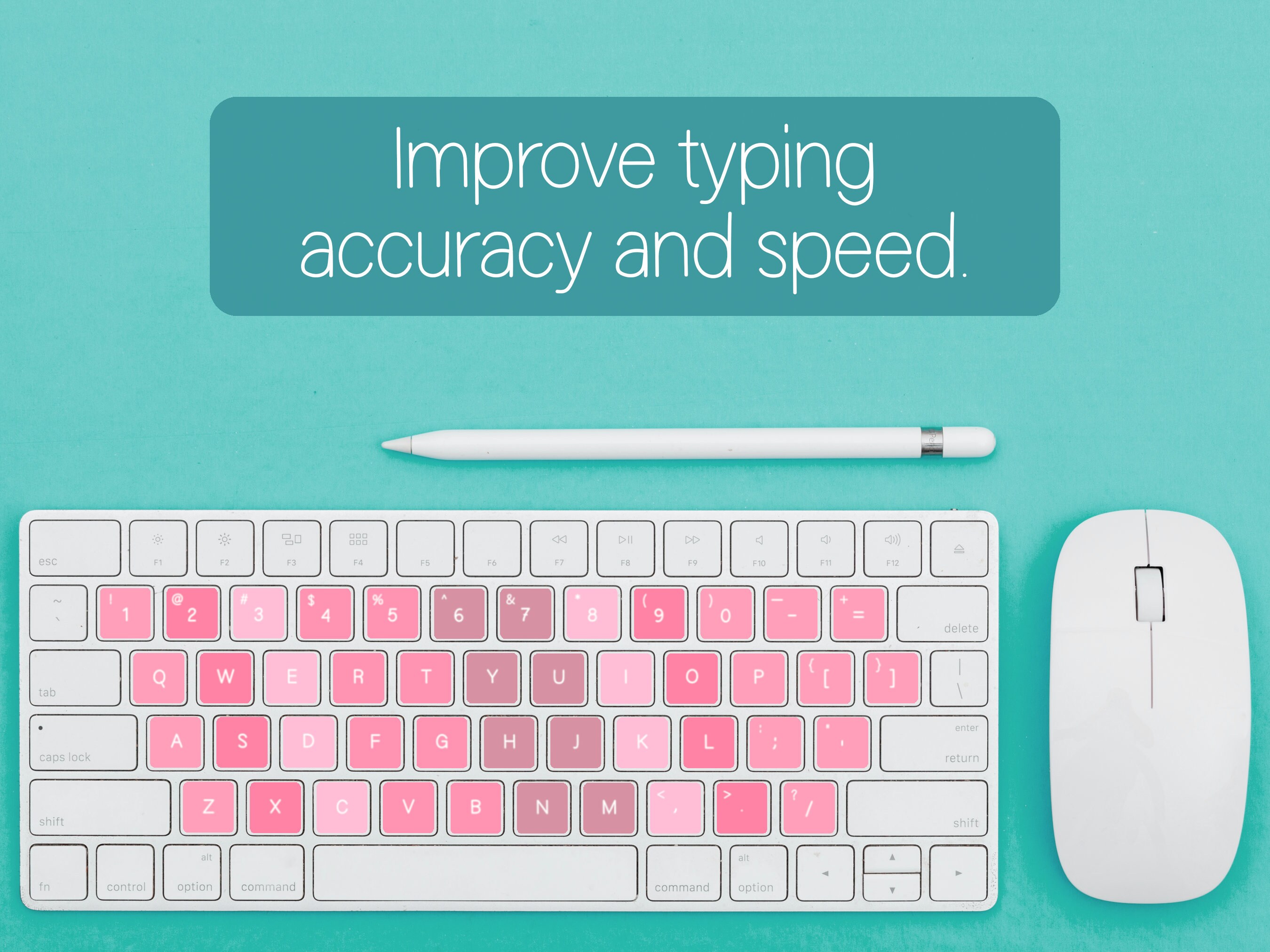 STRAWBERRY PINK Touch Typing Stickers for Kids Learn to Type With Fun ...