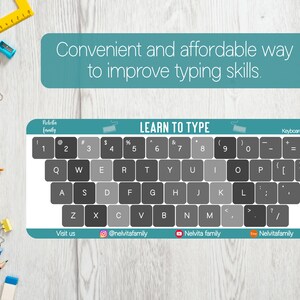 IRON GREY Touch Typing Stickers for Kids - Learn to Type With Fun and ...