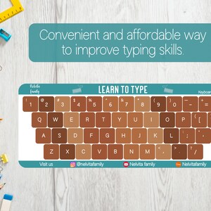 CHOCOLATE BROWN Touch Typing Stickers for Kids - Learn to Type With Fun ...