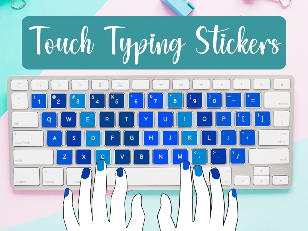 ROYAL BLUE Touch Typing Stickers for Kids - Learn to Type With Fun and ...