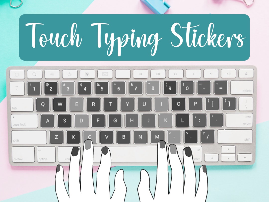 IRON GREY Touch Typing Stickers for Kids - Learn to Type With Fun and ...
