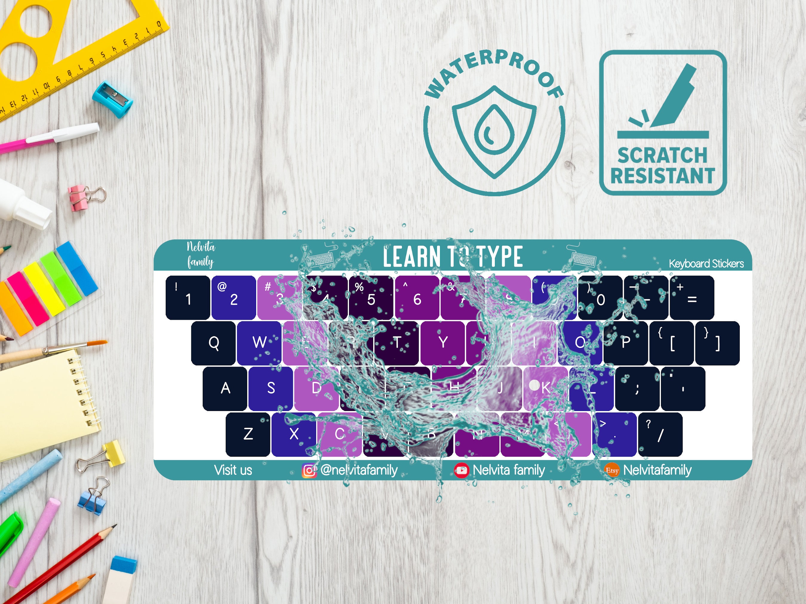 Space Galaxy Touch Typing Stickers for Kids - Learn to Type With Fun ...