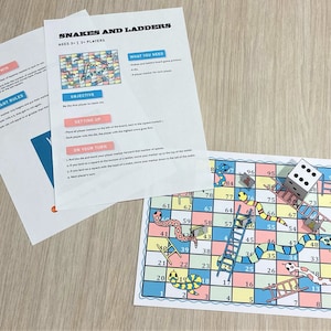 Instant Download Snakes and Ladders Board Game Printable PDF - Etsy