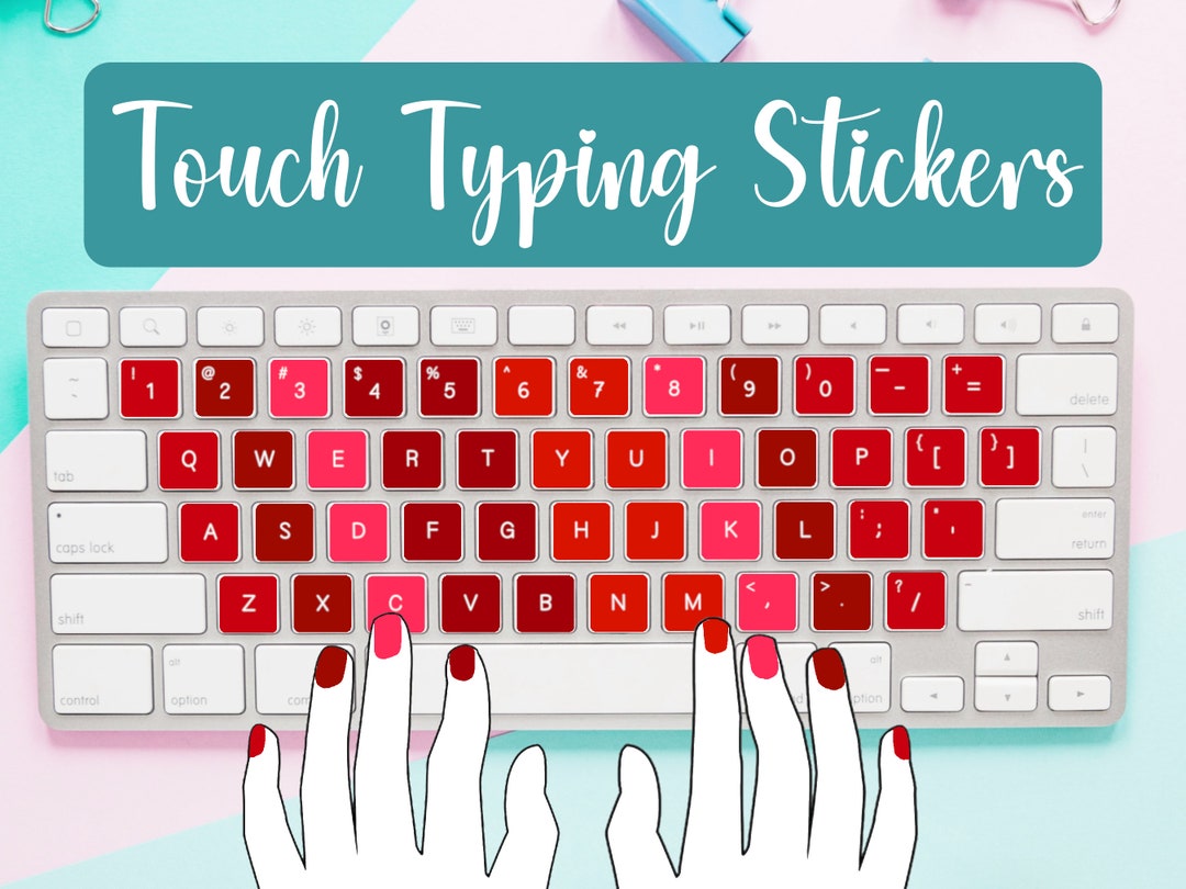 RED HOT Touch Typing Stickers for Kids - Learn to Type With Fun and ...