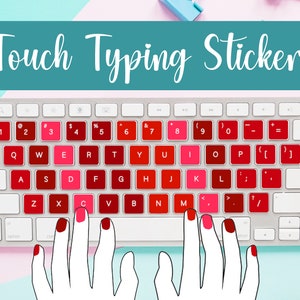 RED HOT Touch Typing Stickers for Kids - Learn to Type With Fun and ...
