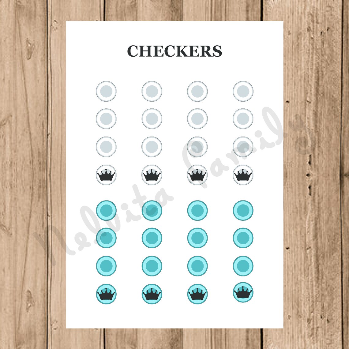 Instant Download Checkers Board Game Printable PDF - Etsy