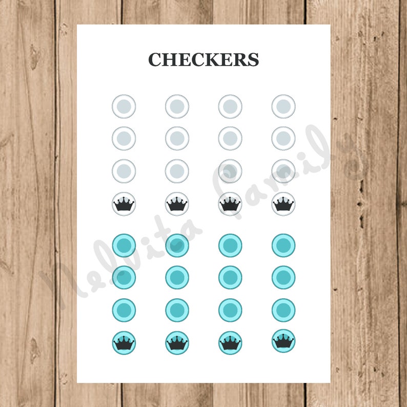 Instant Download Checkers Board Game Printable PDF - Etsy