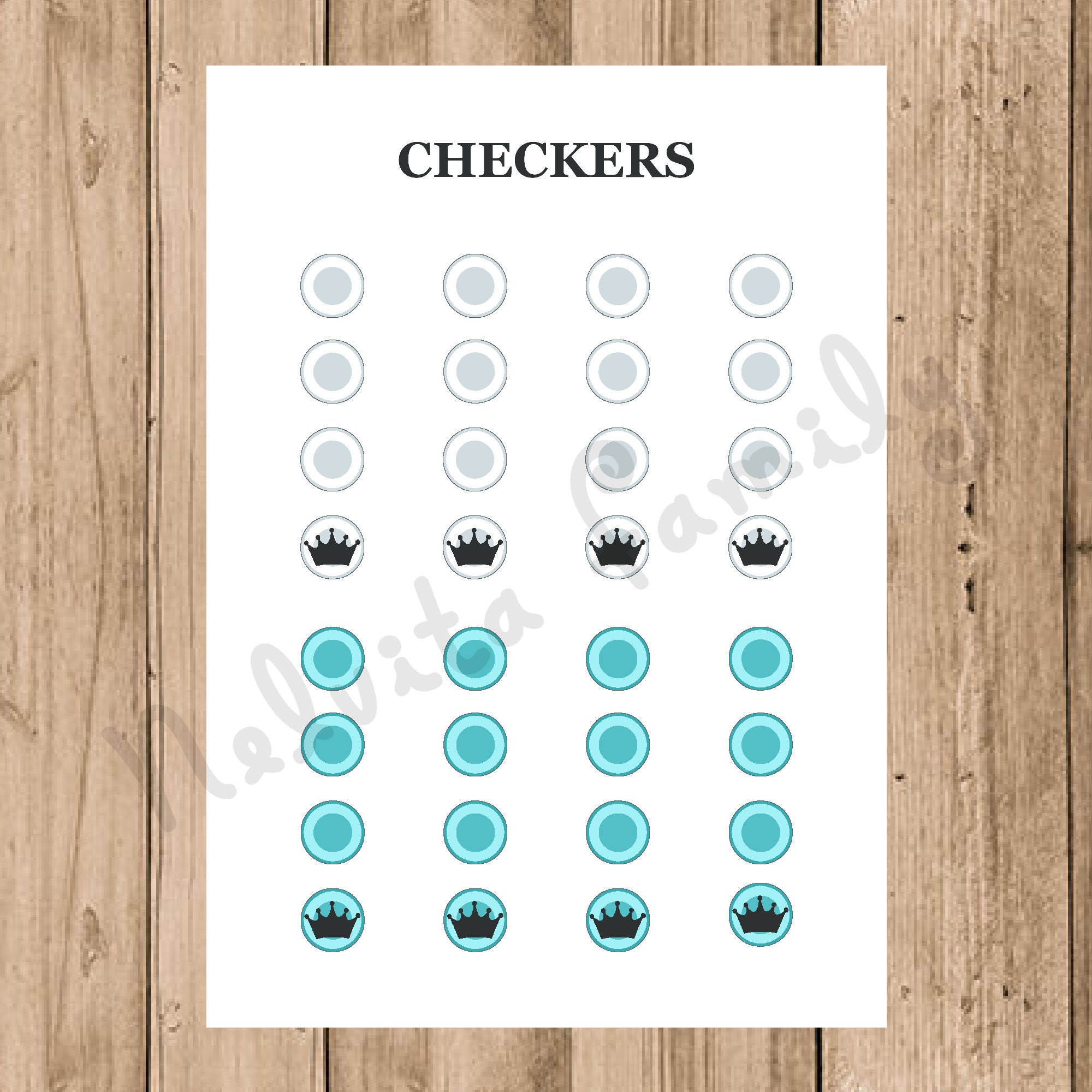 Instant Download Checkers Board Game Printable PDF - Etsy Australia