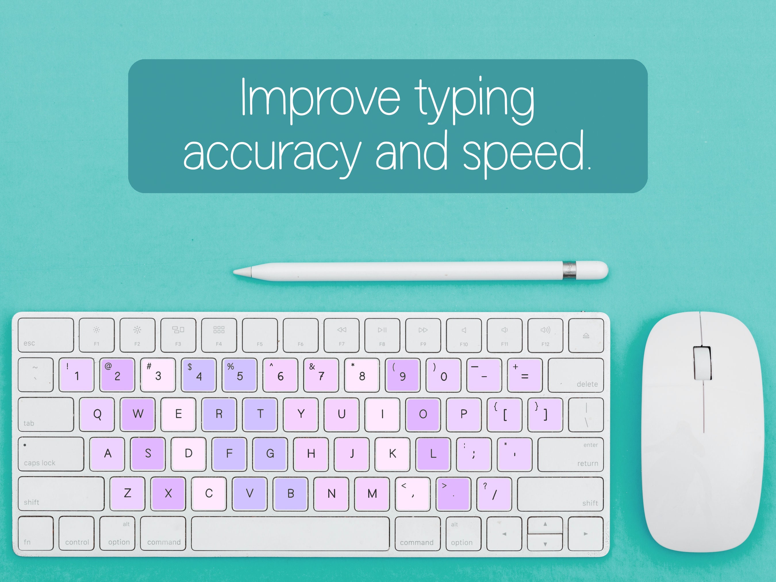 PURPLE LAVENDER Touch Typing Stickers for Kids - Learn to Type With Fun ...