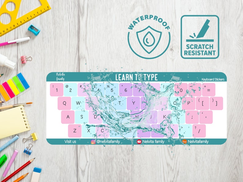 Unicorn Fairy Touch Typing Stickers for Kids Learn to Type With Fun and ...