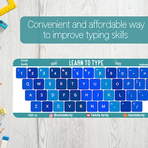 ROYAL BLUE Touch Typing Stickers for Kids - Learn to Type With Fun and ...