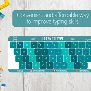 SEAFOAM TEAL Touch Typing Stickers for Kids - Learn to Type With Fun ...