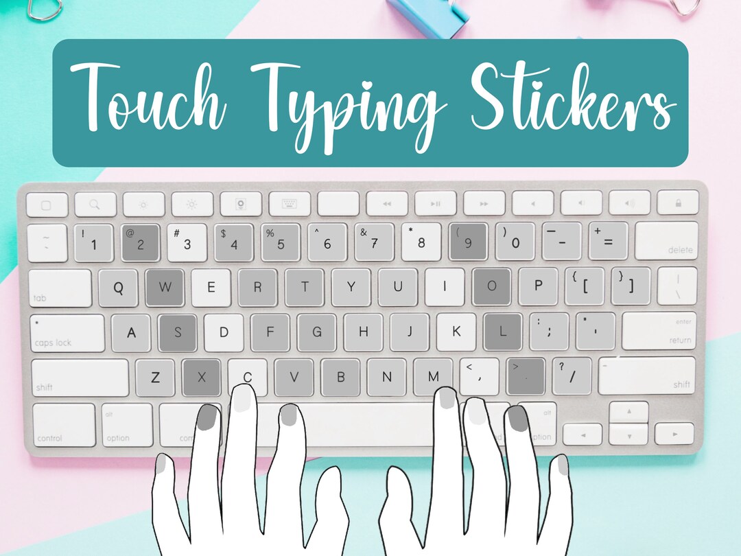 PALE GREY Touch Typing Stickers for Kids - Learn to Type With Fun and ...