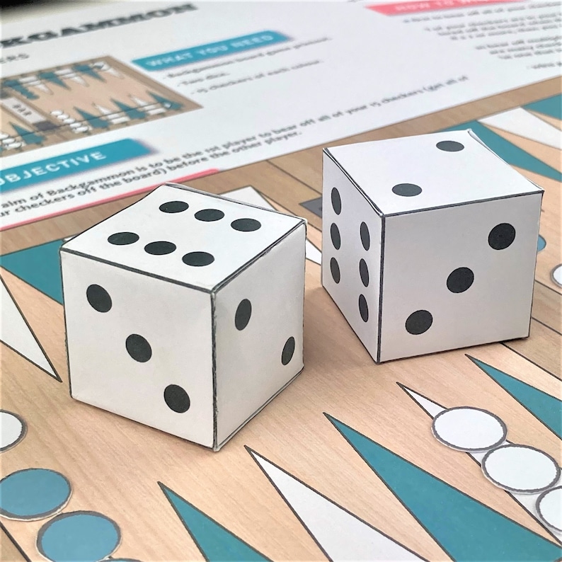 Instant Download Backgammon Board Game Printable PDF - Etsy
