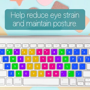 NEON PARTY Touch Typing Stickers for Kids - Learn to Type With Fun and ...