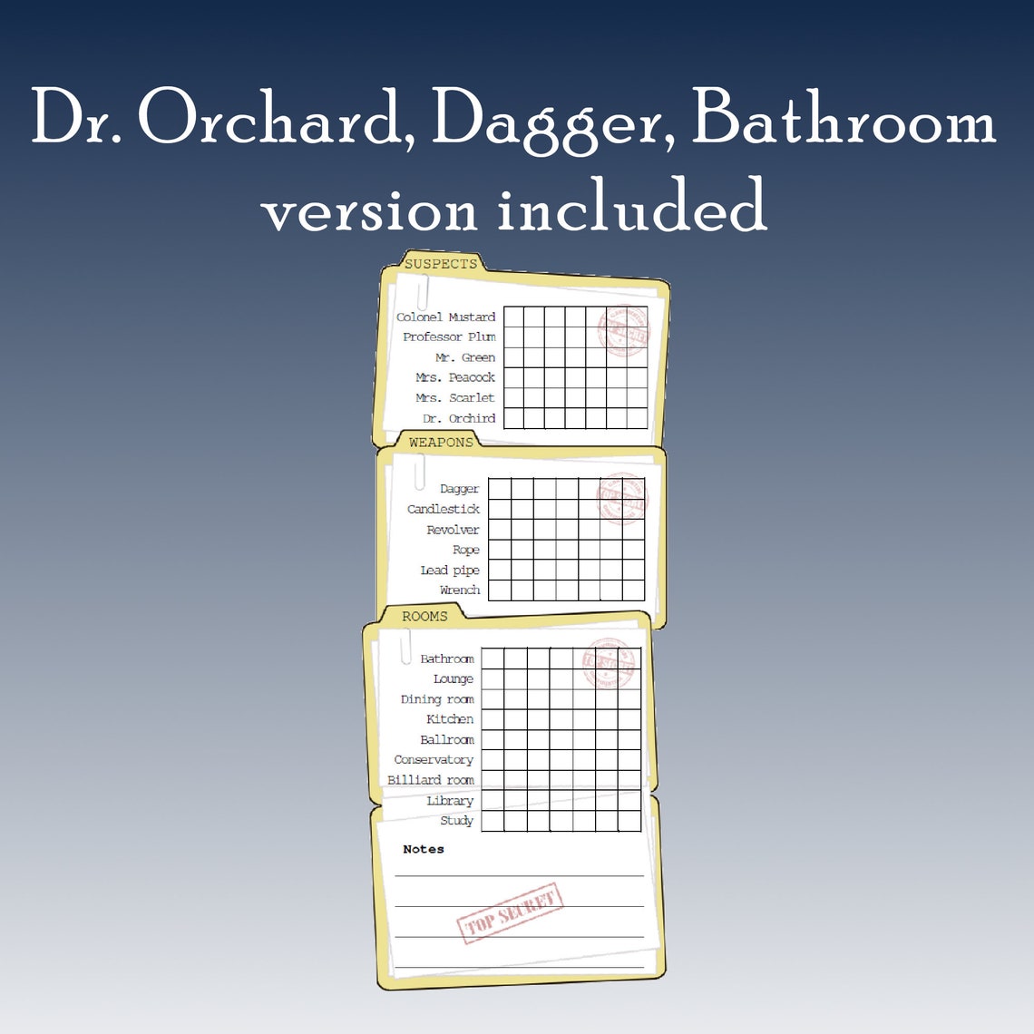 Instant Download Clue Cluedo Board Game Colourful Case File Detective ...