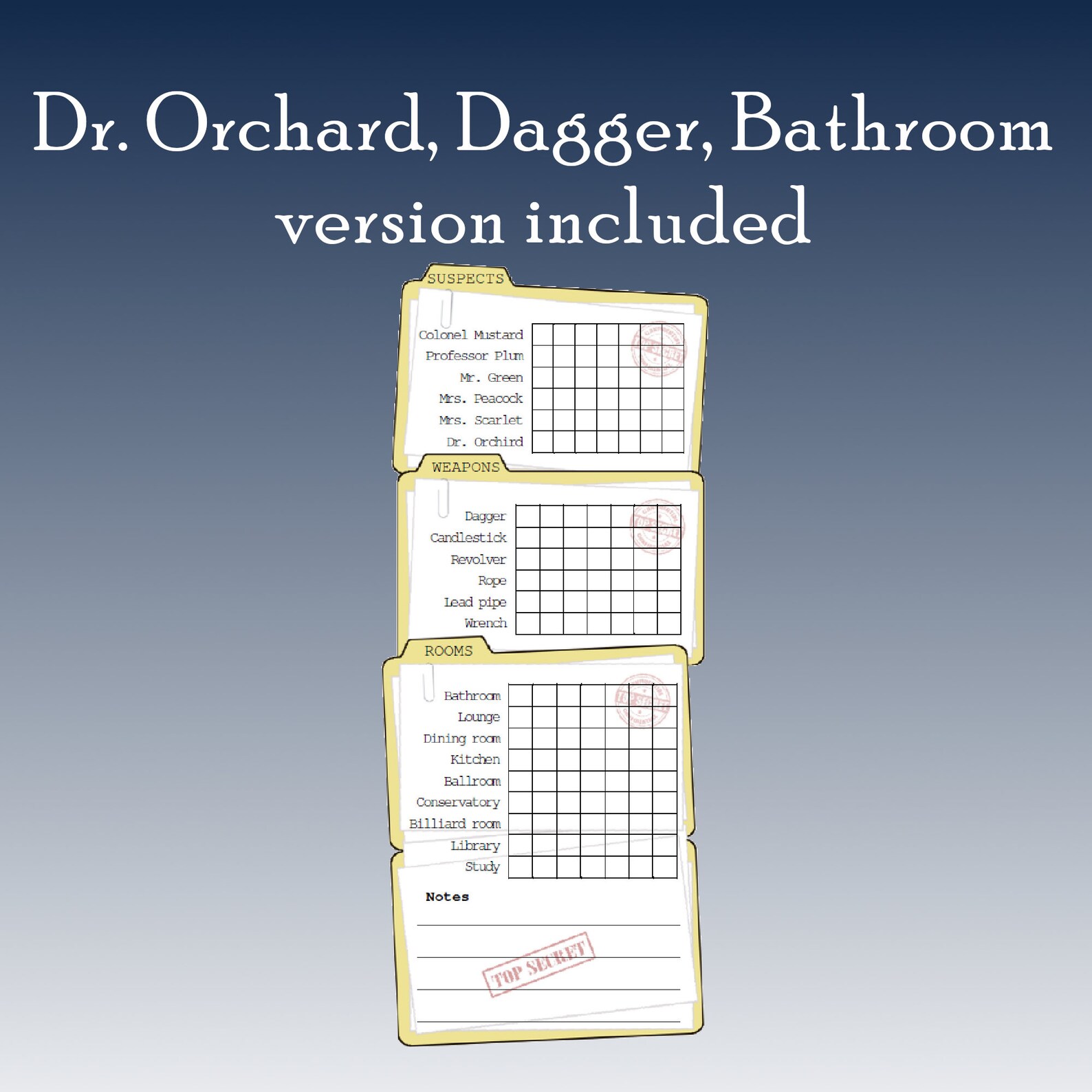 Instant Download Clue Cluedo Board Game Colourful Case File Detective ...