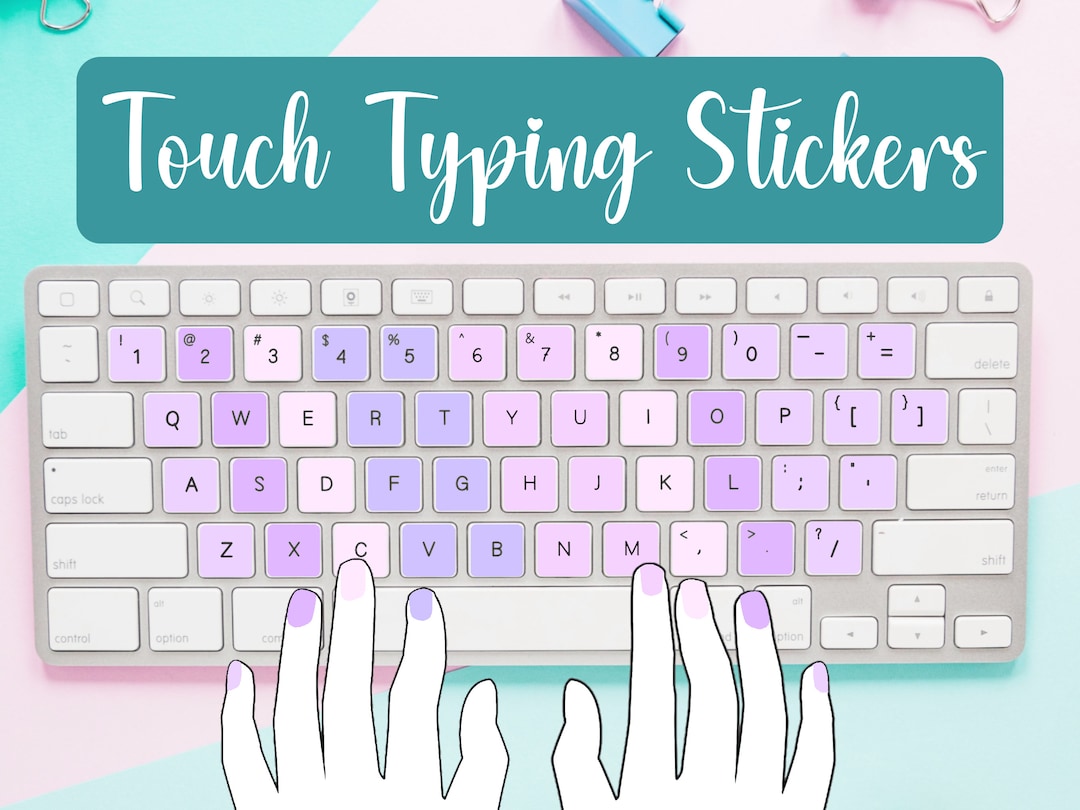 PURPLE LAVENDER Touch Typing Stickers for Kids - Learn to Type With Fun ...