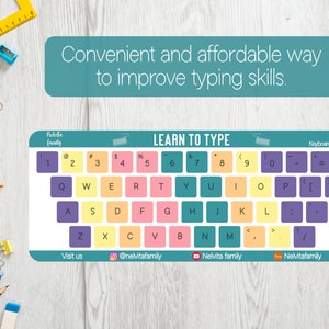 Pastel Rainbow Touch Typing Stickers for Kids - Learn to Type With Fun ...