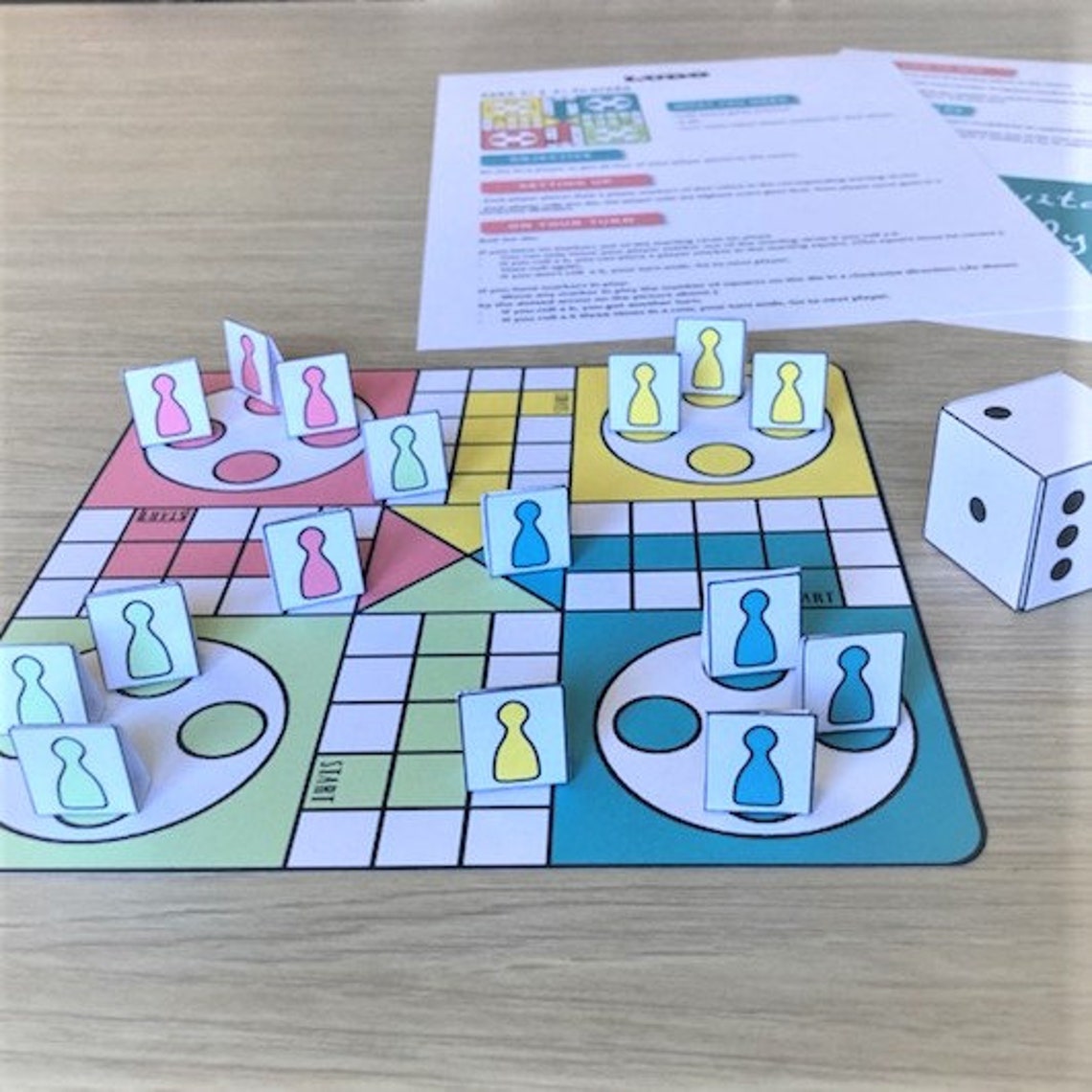 Instant Download Ludo Board Game Printable PDF - Etsy