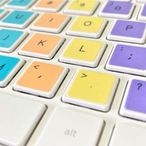 Pastel Rainbow Touch Typing Stickers for Kids - Learn to Type With Fun ...