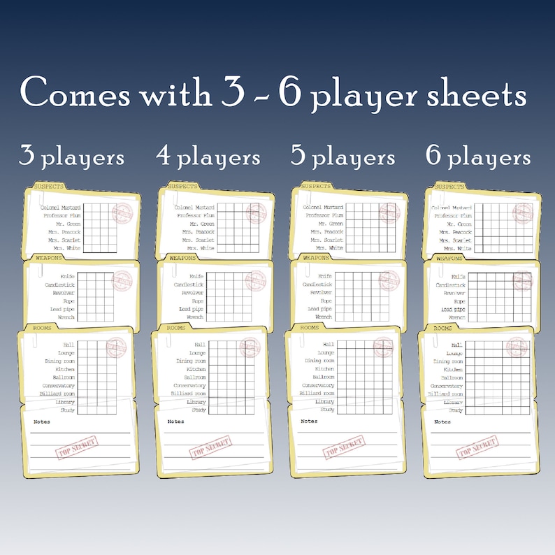 Instant Download Clue Cluedo Board Game Colourful Case File Detective ...