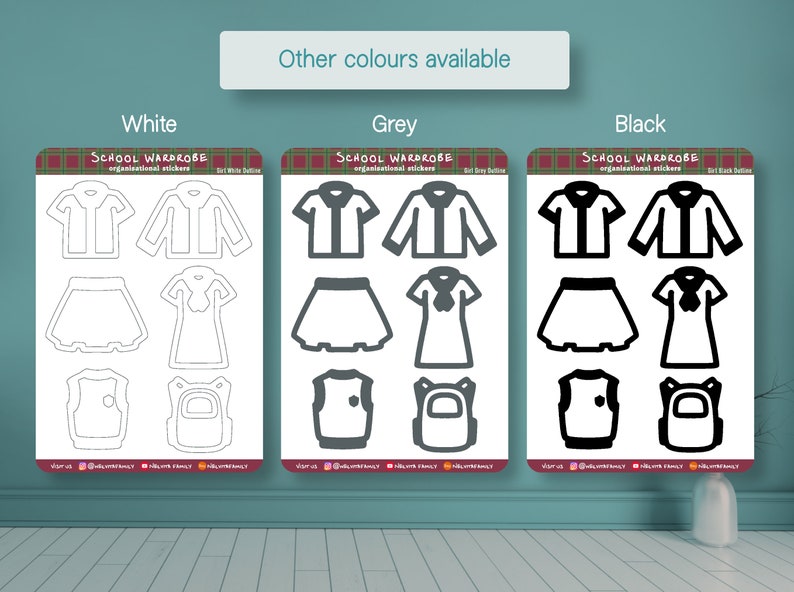 Uniform Girl Black Outline Design | Kids Winter Organisational Dresser ...