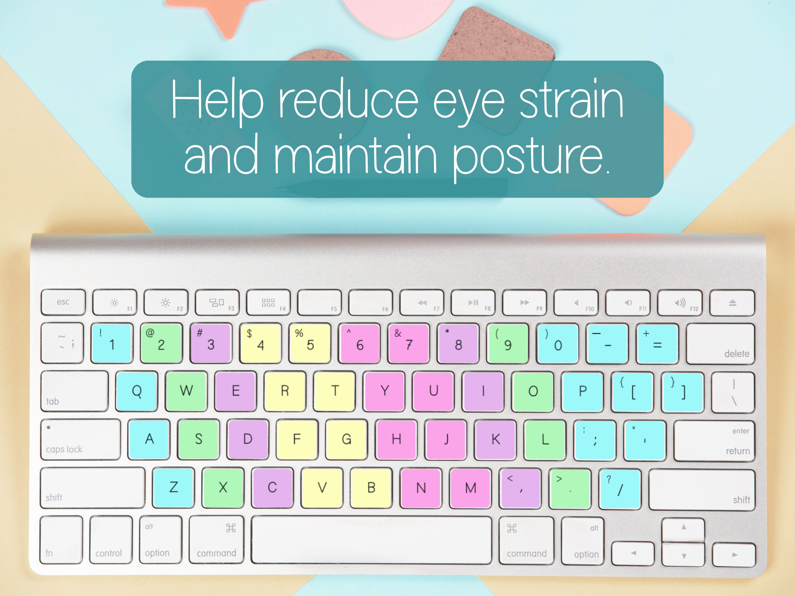 COTTON CANDY Touch Typing Stickers for Kids - Learn to Type With Fun ...