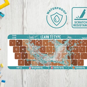 CHOCOLATE BROWN Touch Typing Stickers for Kids - Learn to Type With Fun ...