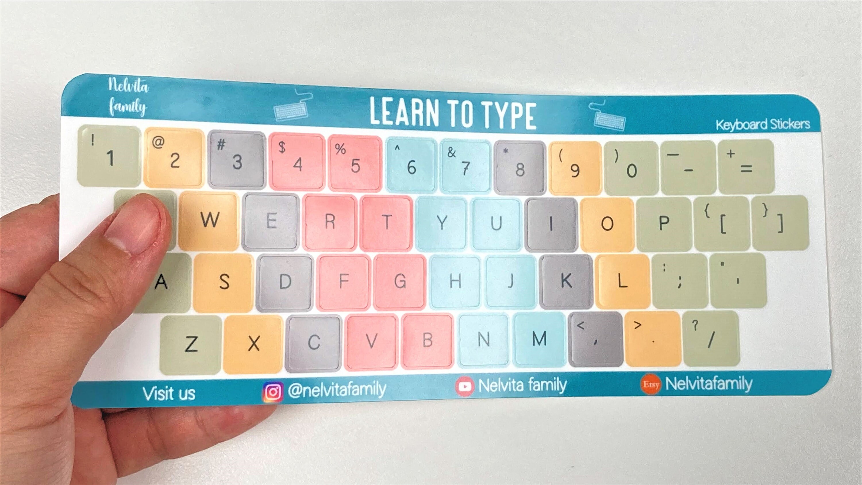 Boho Earthy Touch Typing Stickers for Kids - Learn to Type With Fun and ...