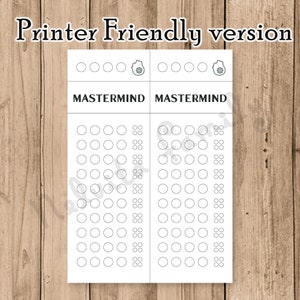 Instant Download Mastermind Board Game Printable PDF - Etsy