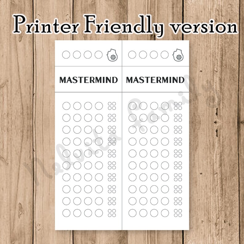 Instant Download Mastermind Board Game Printable PDF - Etsy