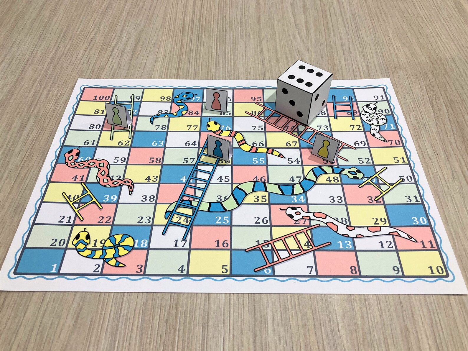 Instant Download Snakes and Ladders Board Game Printable PDF - Etsy ...