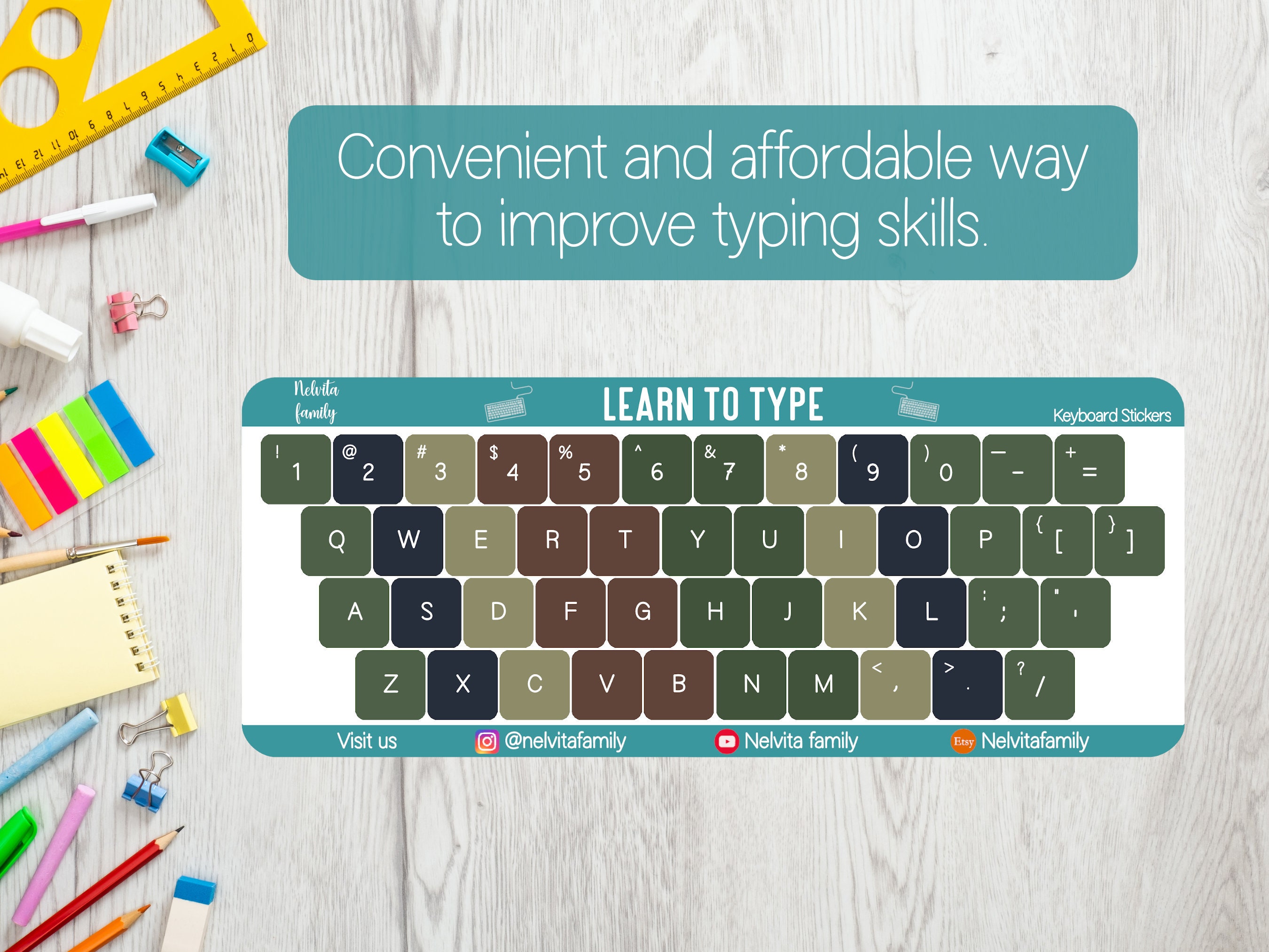 JUNGLE SAFARI Touch Typing Stickers for Kids - Learn to Type With Fun ...