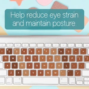 CHOCOLATE BROWN Touch Typing Stickers for Kids - Learn to Type With Fun ...