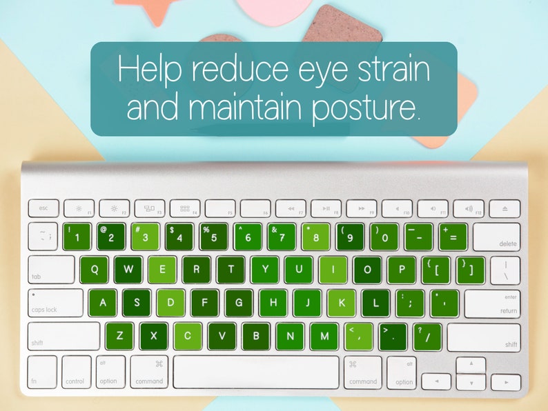 HUNTER GREEN Touch Typing Stickers for Kids - Learn to Type With Fun ...