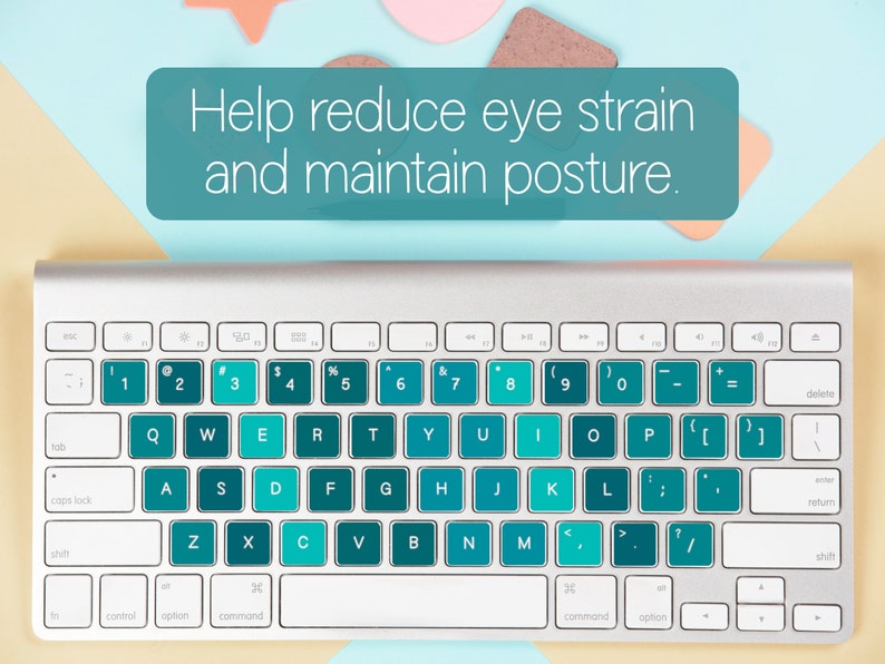 SEAFOAM TEAL Touch Typing Stickers for Kids - Learn to Type With Fun ...