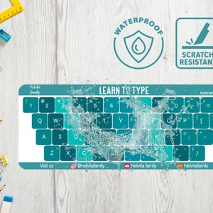 SEAFOAM TEAL Touch Typing Stickers for Kids - Learn to Type With Fun ...