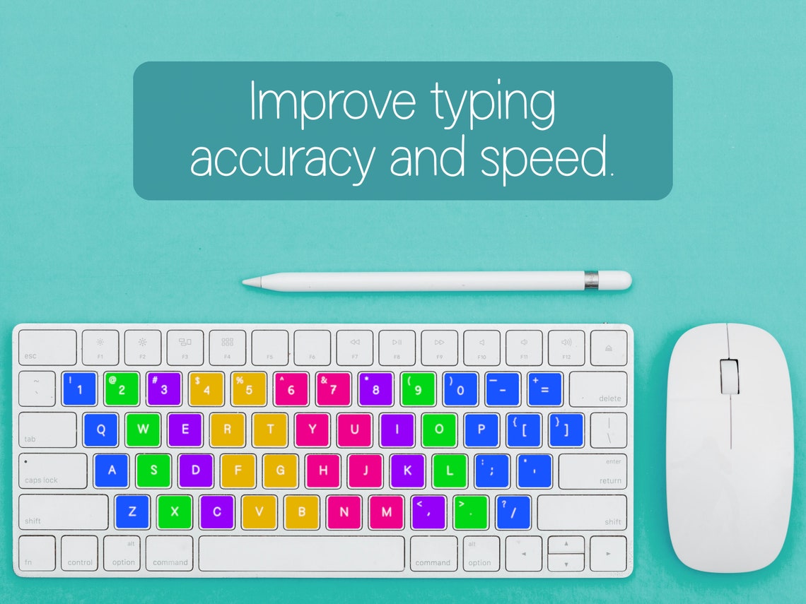 NEON PARTY Touch Typing Stickers for Kids - Learn to Type With Fun and ...