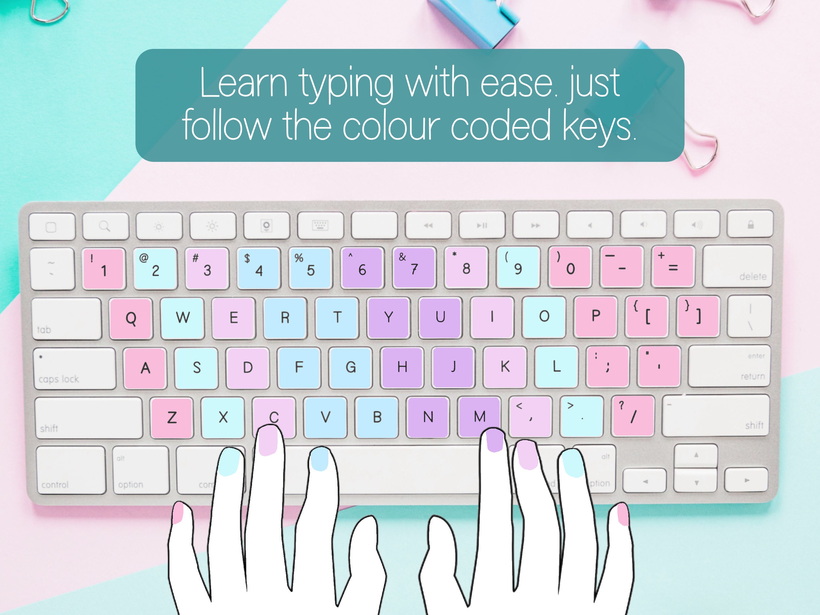 Unicorn Fairy Touch Typing Stickers for Kids Learn to Type With Fun and ...