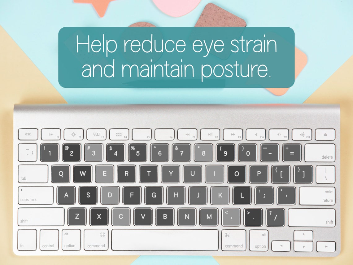 IRON GREY Touch Typing Stickers for Kids Learn to Type With Fun and ...