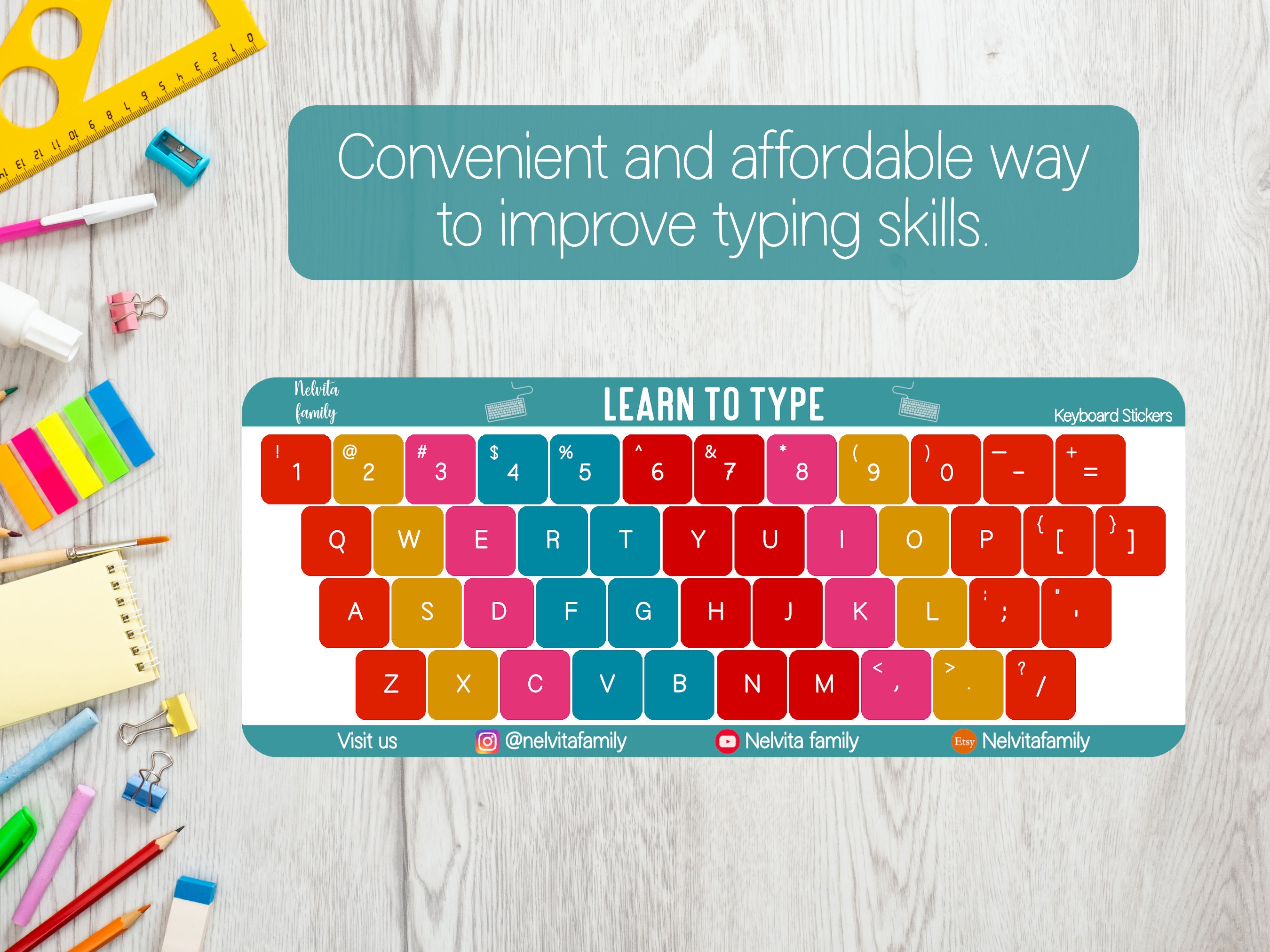 CANDYLAND Touch Typing Stickers for Kids - Learn to Type With Fun and ...