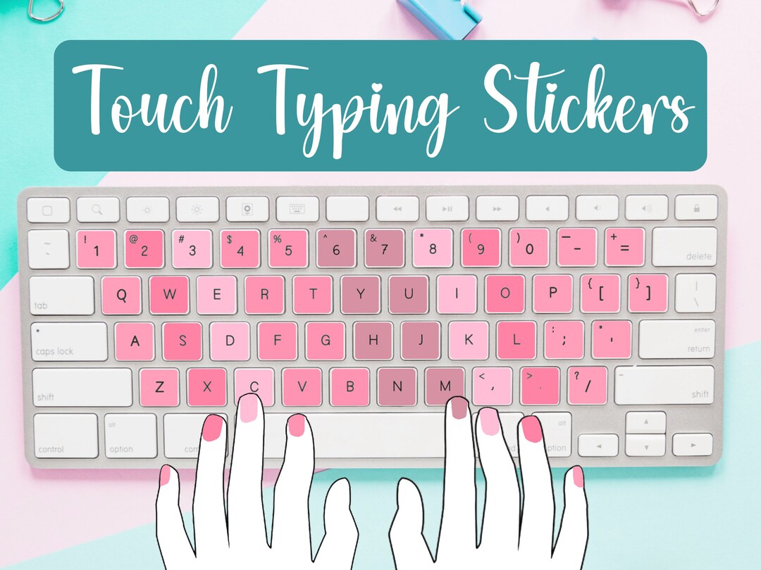 STRAWBERRY PINK Touch Typing Stickers for Kids - Learn to Type With Fun ...