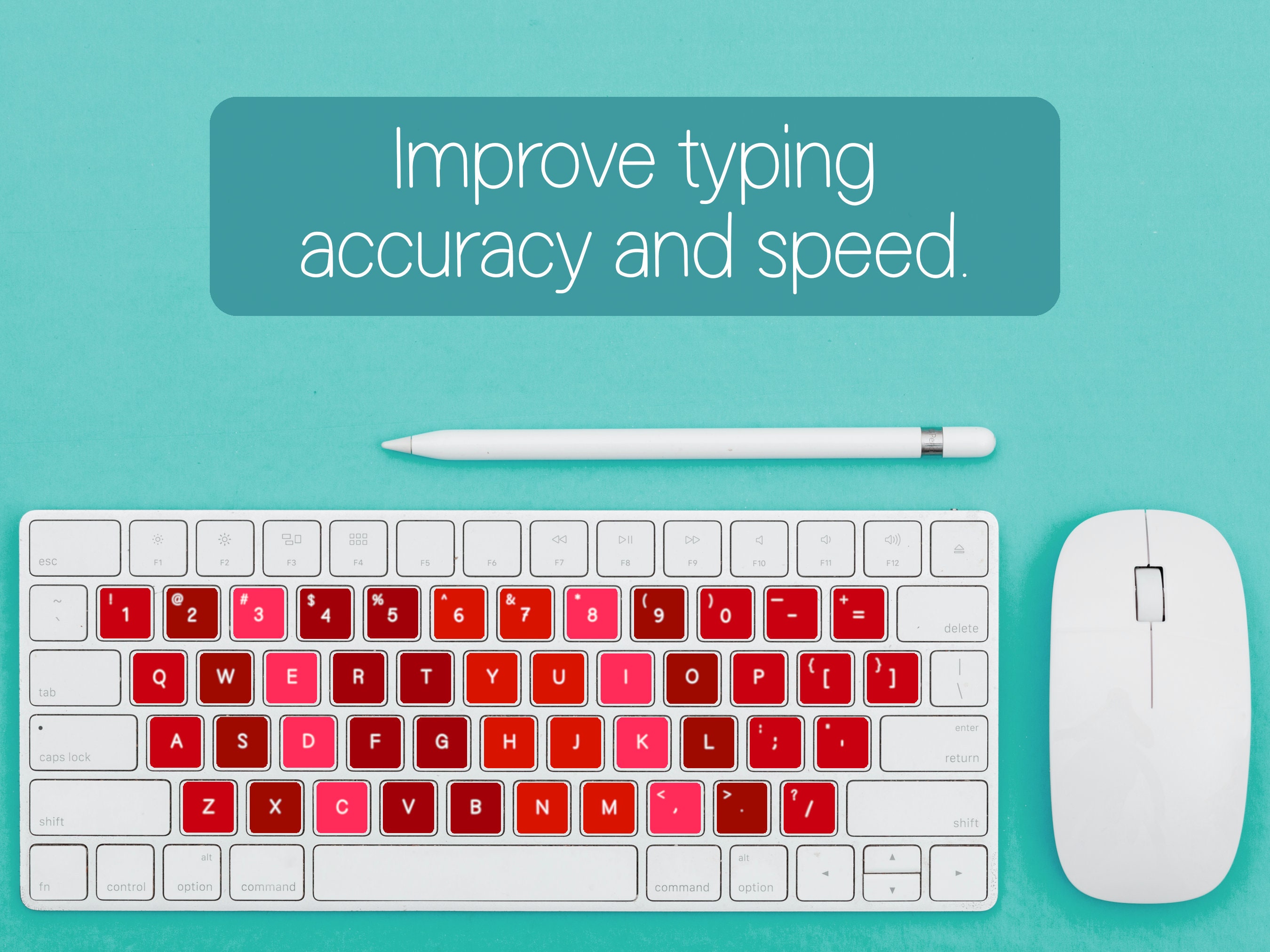 RED HOT Touch Typing Stickers for Kids - Learn to Type With Fun and ...