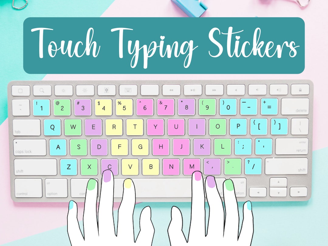 COTTON CANDY Touch Typing Stickers for Kids - Learn to Type With Fun ...