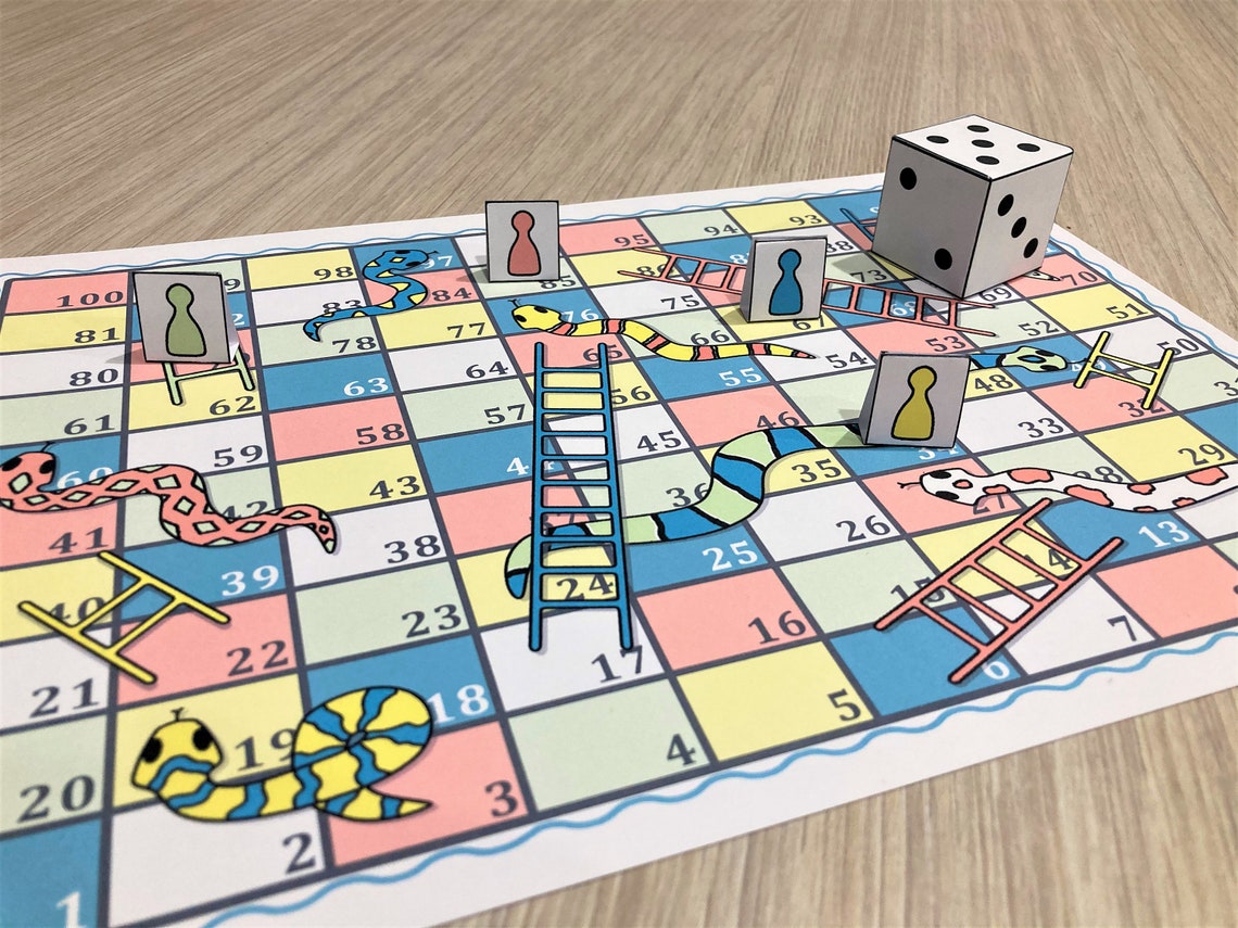 Instant Download Snakes and Ladders Board Game Printable PDF - Etsy