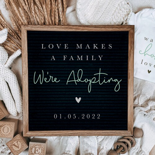 Adoption Announcement Sign We're Adopting Adoption Photo - Etsy