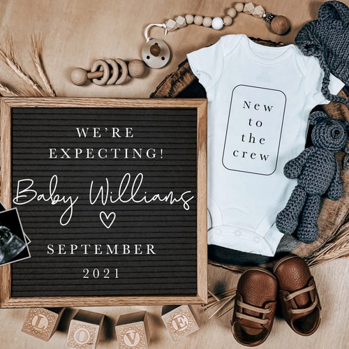 Digital Pregnancy Announcement Social Media Gender Neutral Etsy