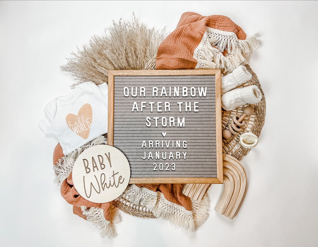 Our Rainbow Digital Pregnancy Announcement / Social Media / Digital ...