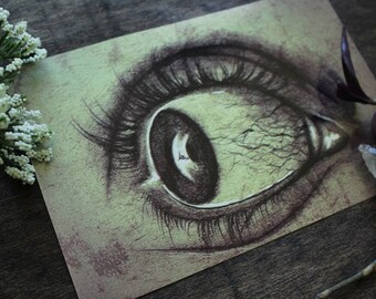 Vintage Eye Drawing - Etsy